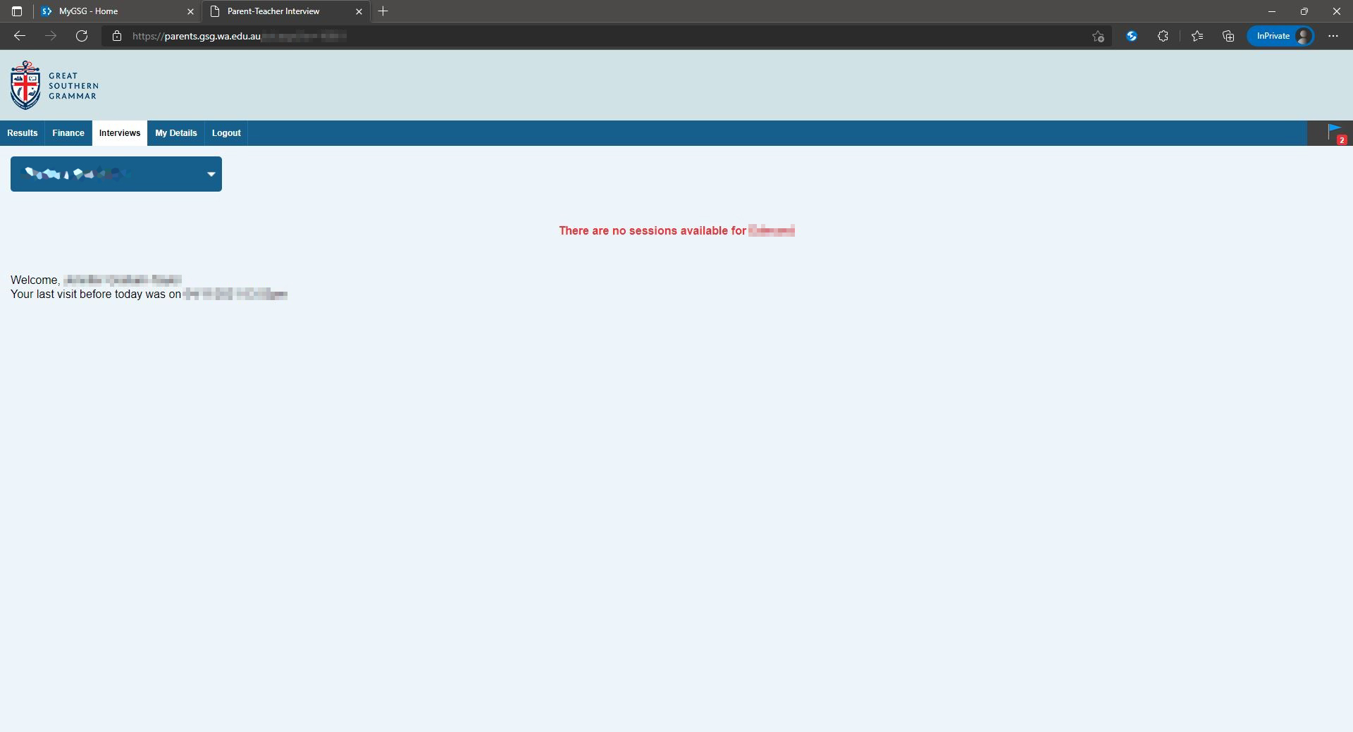Booking PTIs through MyGSG – Great Southern Grammar - Support